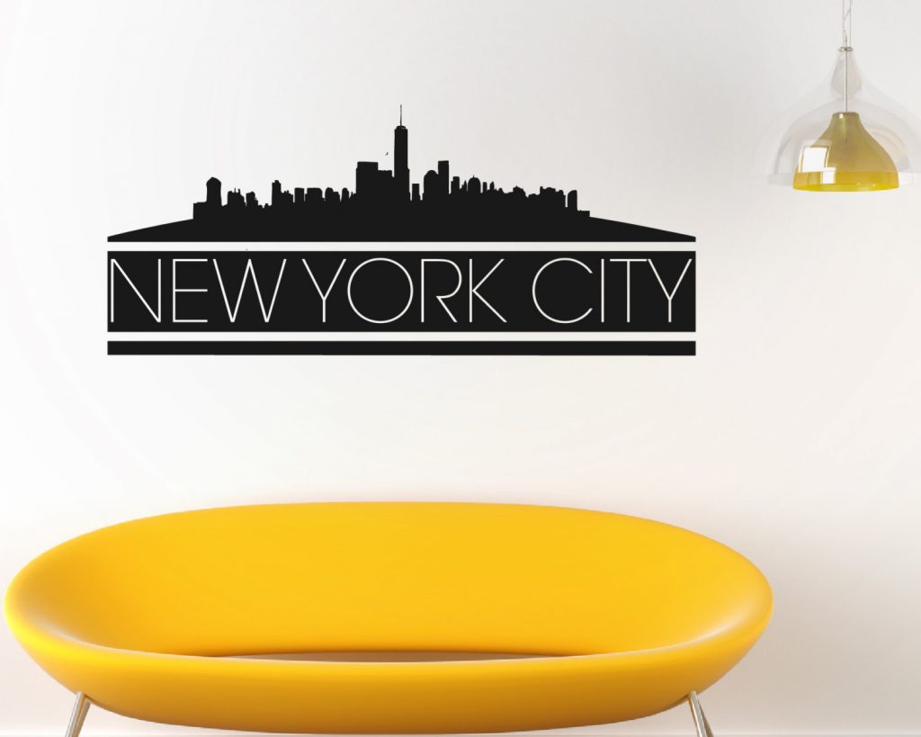 New York Skyline Wall Sticker - New York Stickers - New York Skyline ...