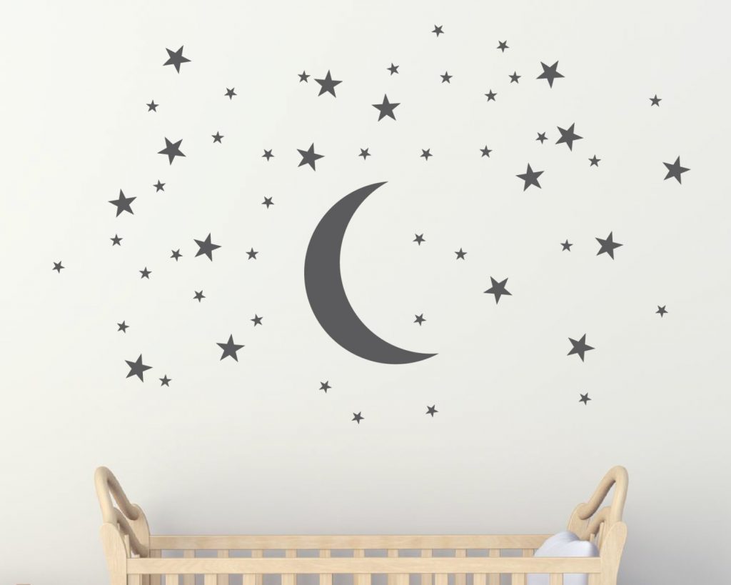 Moon and Stars Wall Stickers - Wall Murals - Wall Art Stickers ...