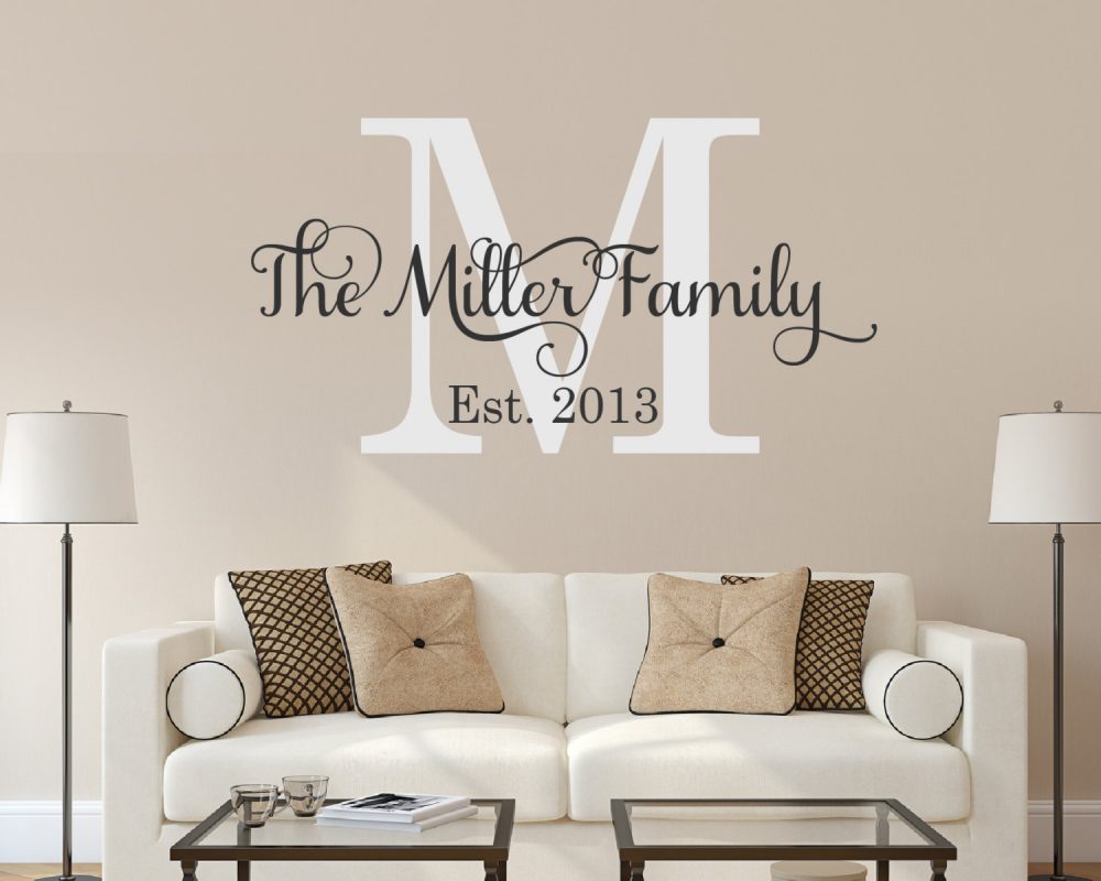 Family Name Stickers Name Wall Sticker Monogram Wall Sticker Last