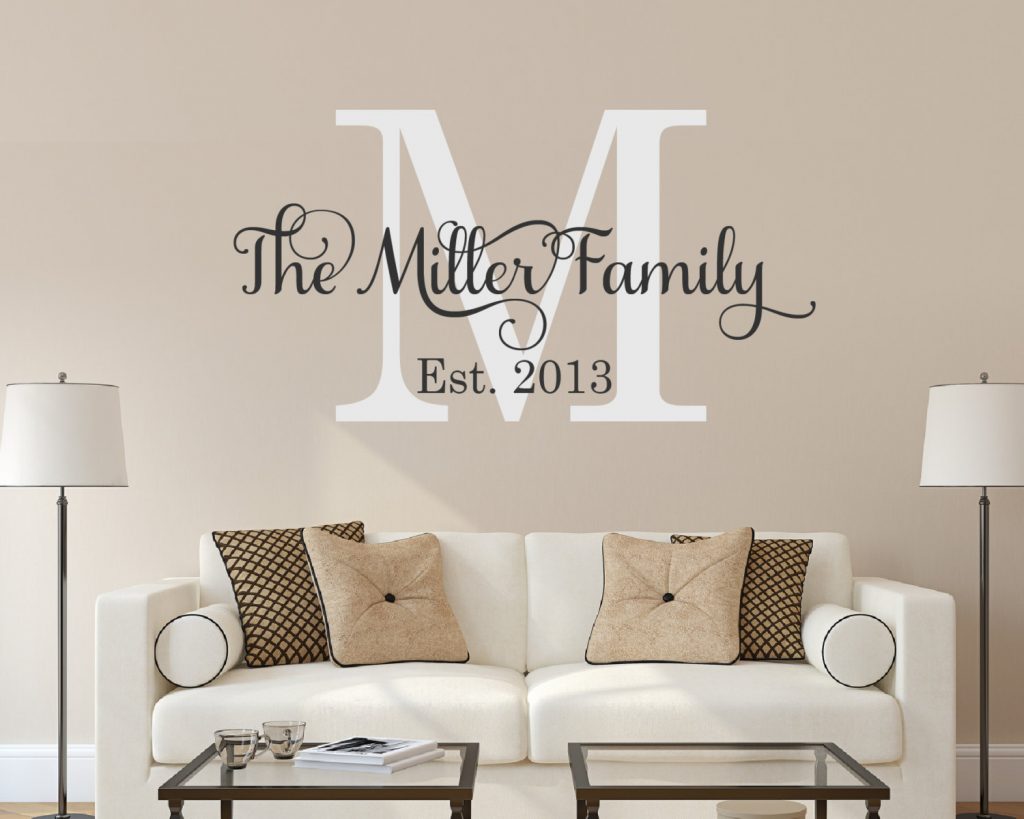 Family Name Stickers - Name Wall Sticker - Monogram Wall Sticker - Last ...