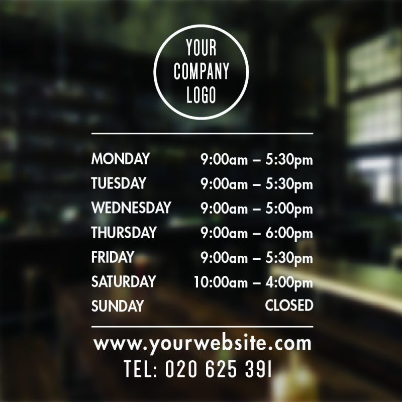 Custom Business Hours Sign - Urban Artwork