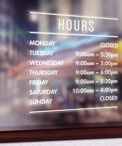 Opening Hours Sign Personalised Opening Times Sign for Window Door or ...