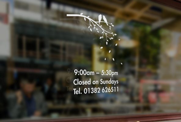 Opening Times Window Sticker - Urban Artwork