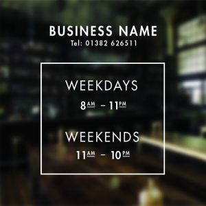 Hours Of Business Open / Closed Shop Window Opening Hours Sign | Urban ...