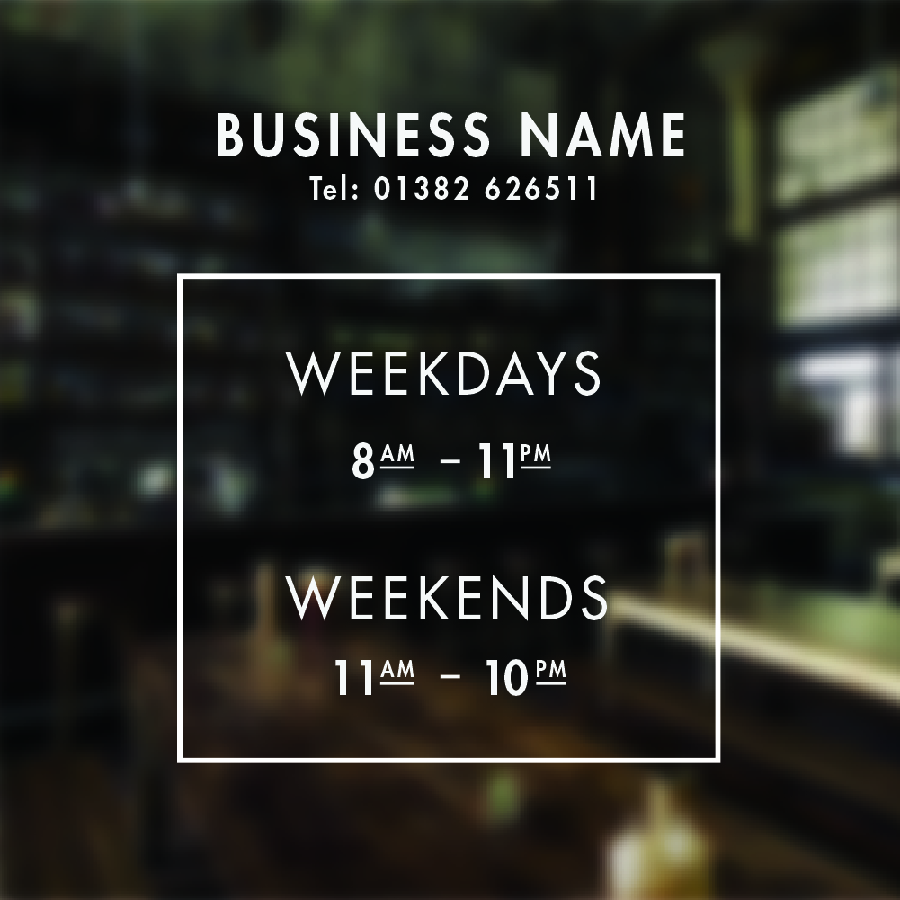 Door Signage Stickers Opening hours sign opening times sign sticker Door Signage Stickers Opening hours sign opening times sign sticker