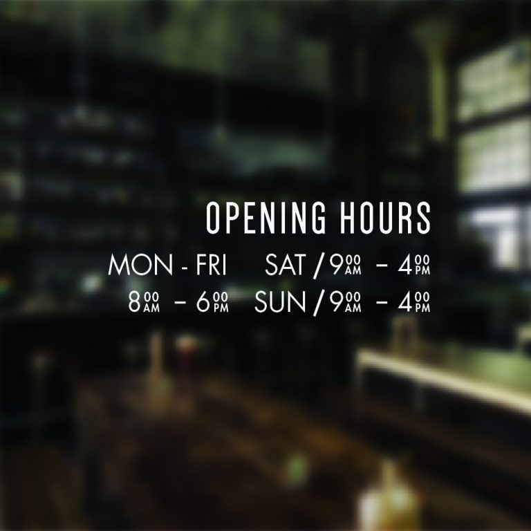 Opening Hours Signage - Urban Artwork