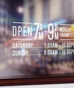 Opening Hours Sign Personalised Opening Times Sign for Window Door or ...