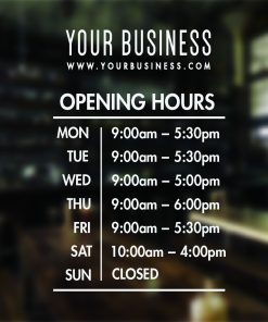 Opening Hours Sign Personalised Opening Times Sign for Window Door or ...