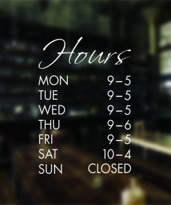 Opening Hours Sign Personalised Opening Times Sign for Window Door or ...