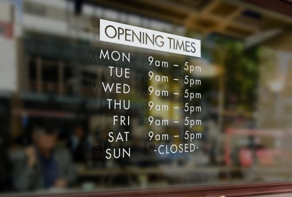 Custom Store Business Hours Store Hours Business Sign - Urban Artwork