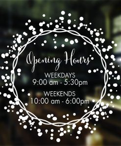 Opening Hours Sign Personalised Opening Times Sign for Window Door or ...