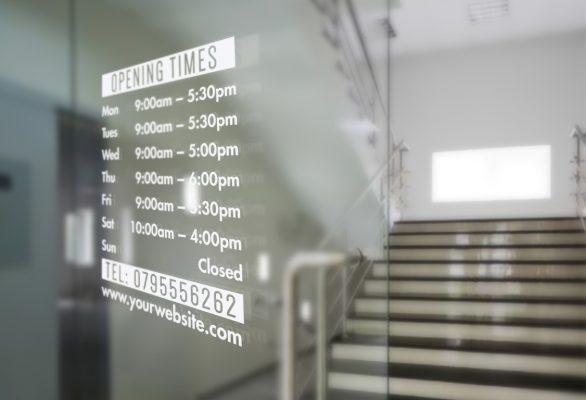 Opening Times Sticker Personalised Opening Hours Sign for Window Door ...