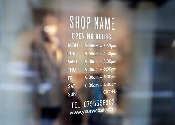 Open Signs for Business with Opening Hours - Urban Artwork