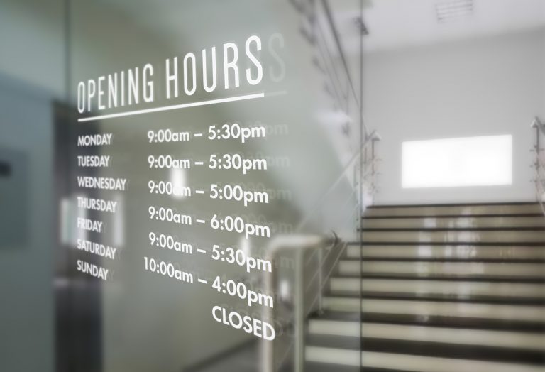 Custom Opening Hours Sign Opening Times Sticker For Your Business