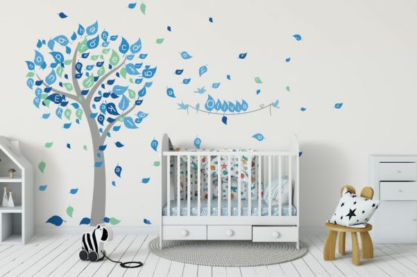 Alphabet Wall Stickers of Tree with colourful leaves and child's name ...