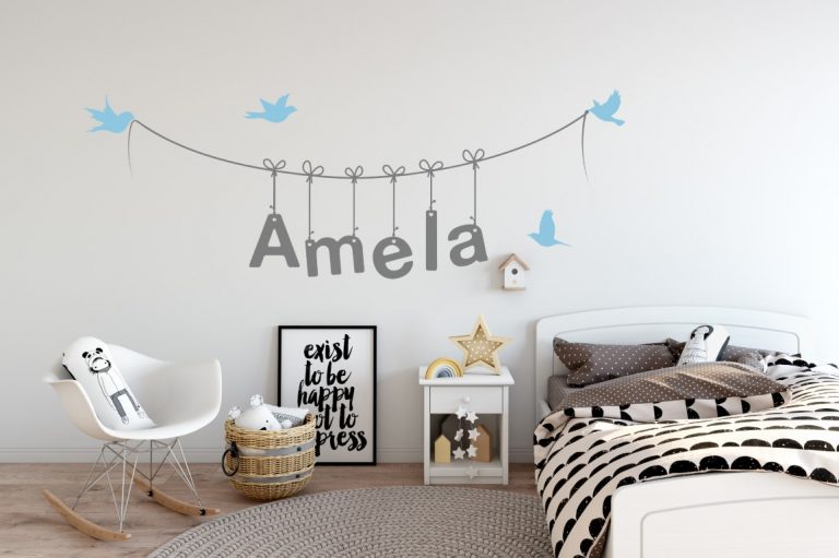 Name Wall Stickers - Personalised Name Wall Stickers for girls boys ...
