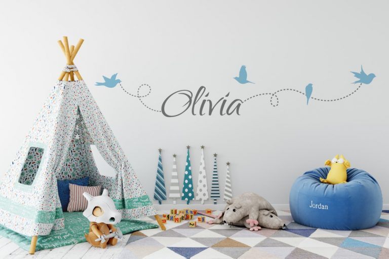 Name Wall Stickers - Personalised Name Wall Stickers for girls boys ...
