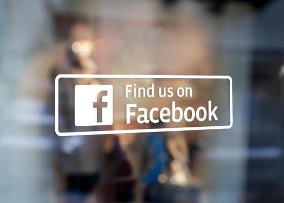 Find Us On Facebook Sticker - Find us on Facebook Sign - Urban Artwork