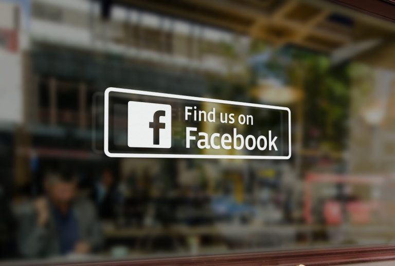 Find Us On Facebook Sticker - Find us on Facebook Sign - Urban Artwork