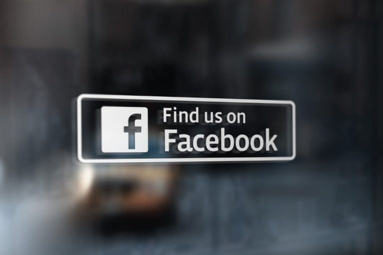 Find Us On Facebook Sticker - Find us on Facebook Sign - Urban Artwork