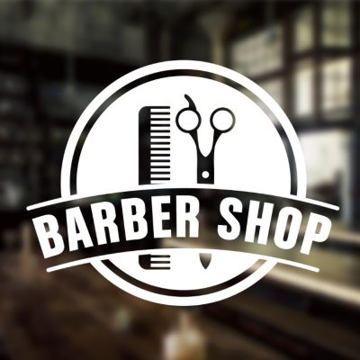 Barber Sign Pole - Barber shop window sign vinyl decal sticker - Urban ...