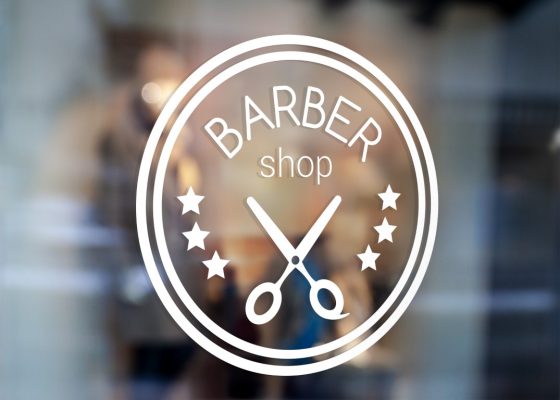 Barber Shop Signage - Window Sticker Vinyl Decal - Urban Artwork