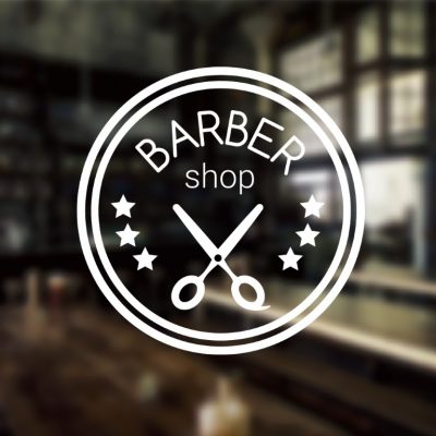 Barber Shop Signage - Window Sticker Vinyl Decal - Urban Artwork