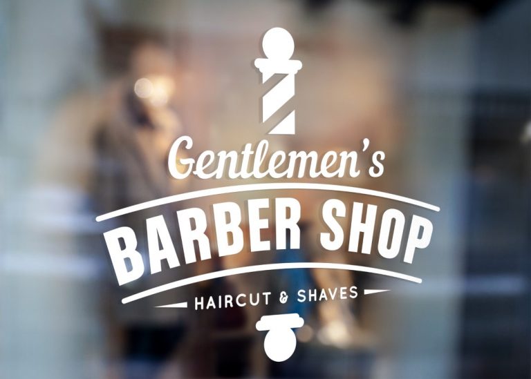 Barber Shop Sign Window Sticker Decal - Urban Artwork