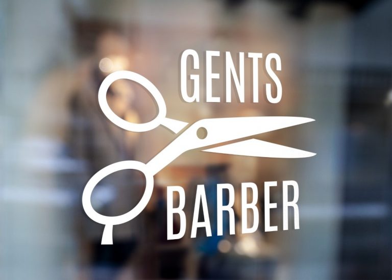 Barber Shop Sign - Gents Barber Sign window sticker decal - Urban Artwork