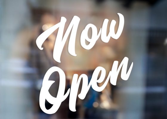 Now Open Sign Sticker - Urban Artwork