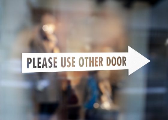 Please use other door sign - window sticker decal - Urban Artwork