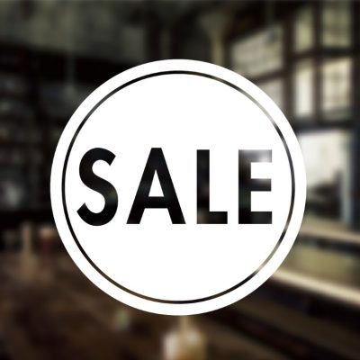 SALE SIGN - Circular window sticker sign - Urban Artwork