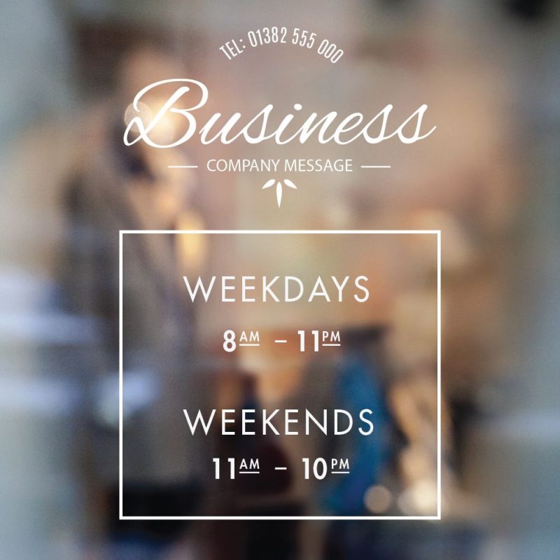 Business Hours Sign - Business Name and Hours of Operation Sign 1