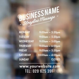 Opening Hours Sign - Opening Times Sign | Urban Artwork