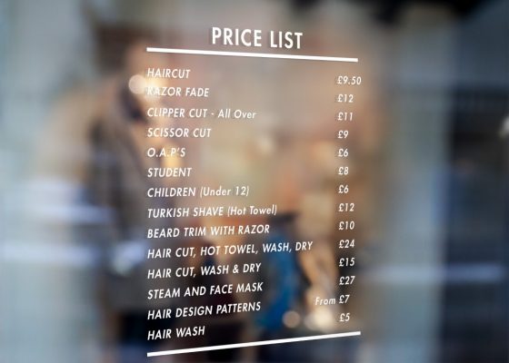 Price list Sign Sticker - Urban Artwork