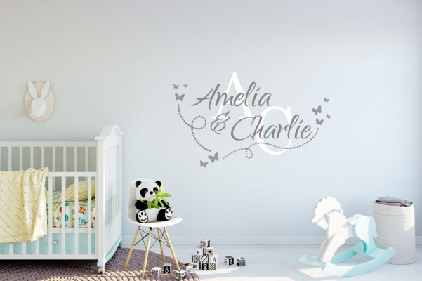 Modern Stylish Two Name Wall Stickers - Personalised wall stickers, two ...