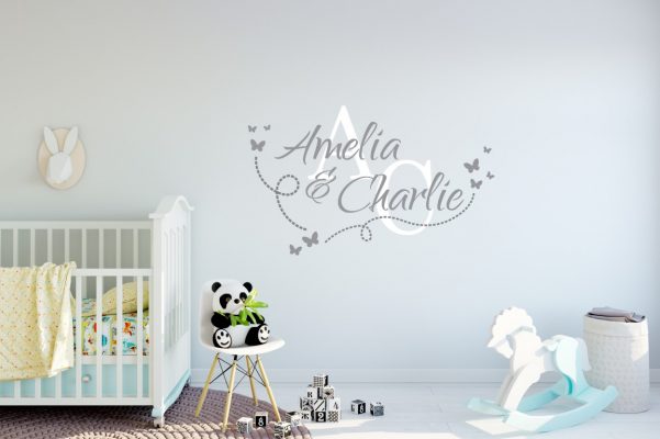 Modern Stylish Two Name Wall Stickers - Personalised wall stickers, two ...
