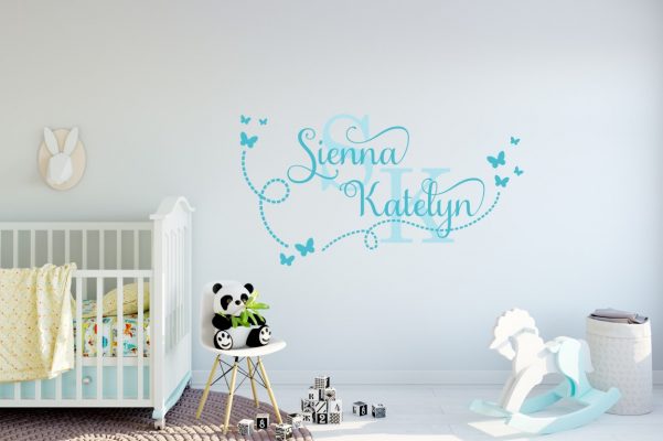 Modern Stylish Two Name Wall Stickers - Personalised wall stickers, two ...