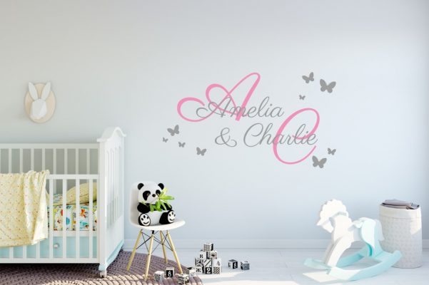 Modern Stylish Two Name Wall Stickers - Personalised wall stickers, two ...