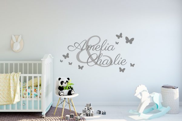 Modern Stylish Two Name Wall Stickers - Personalised wall stickers, two ...