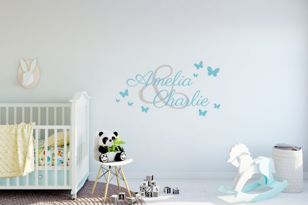 Modern Stylish Two Name Wall Stickers - Personalised wall stickers, two ...