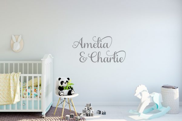 Modern Stylish Two Name Wall Stickers - Personalised wall stickers, two ...