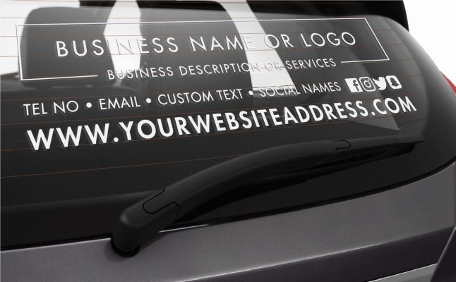 Car Signage - Vehicle Window Sticker Sign v1