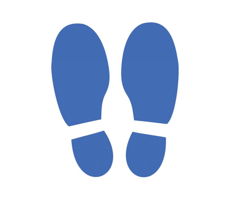 Social Distancing FootPrint Markers Sign Stickers for 2 Meter Rule ...